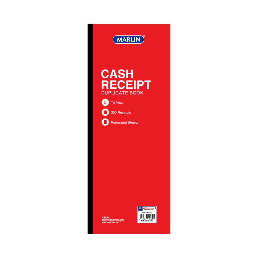 Marlin Cash Receipt Book | Tasheel Bookstore